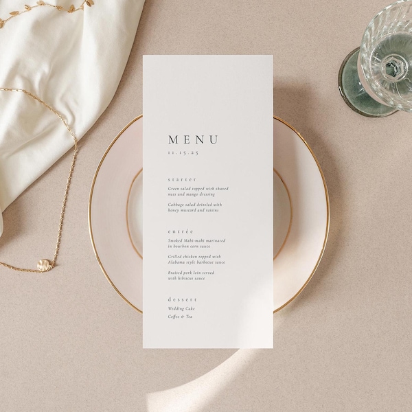 Personalized Menu Cards - Etsy