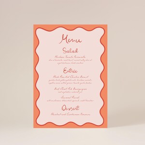 PRINTED MENU CARDS 5x7 | Colorful, Wavy Border, Wedding Menus ...