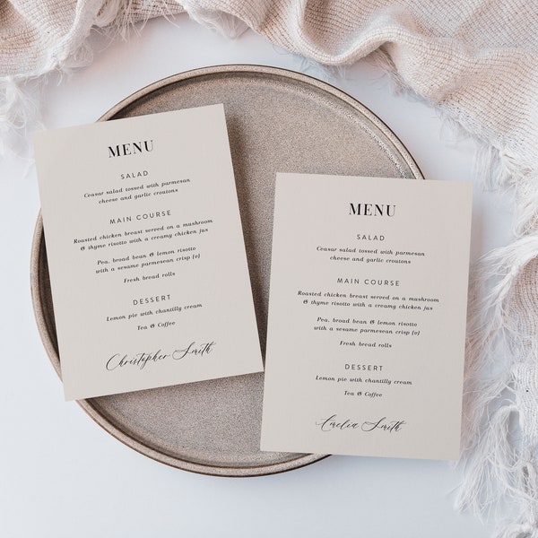 Personalized Menu Cards - Etsy