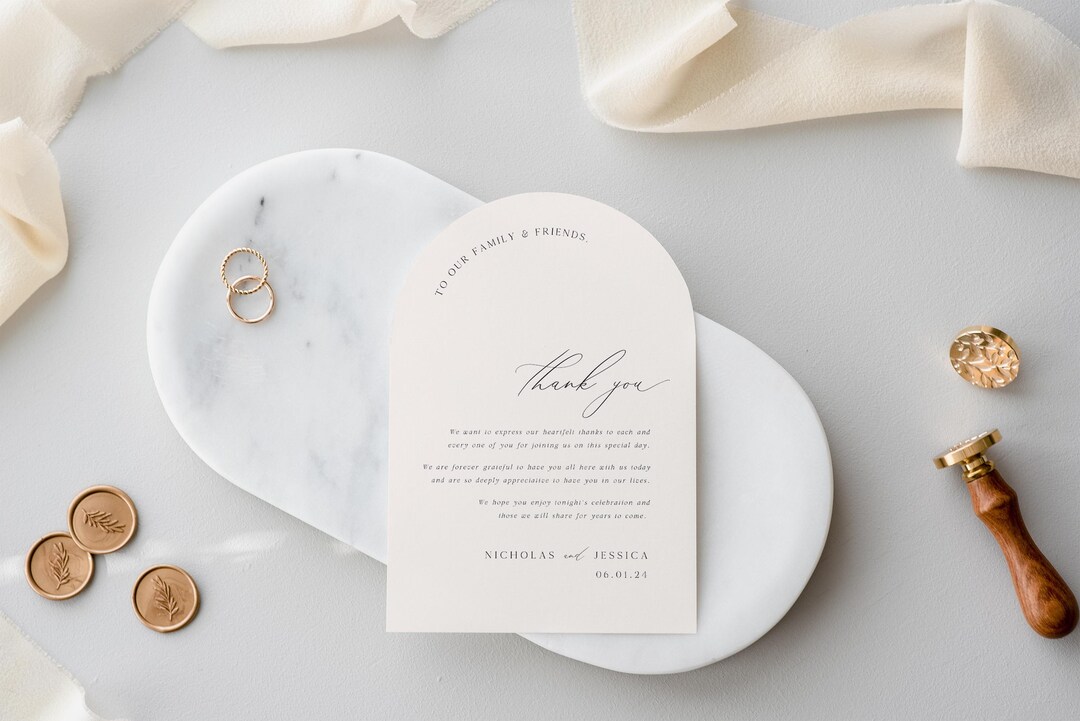 PRINTED ARCH CARDS | Arch Thank You Cards, Classic Wedding Thank You ...