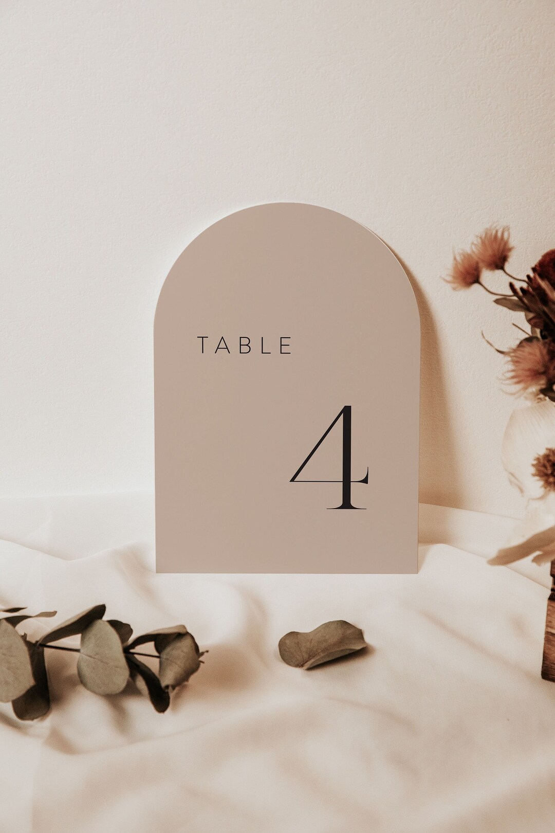 Arched Table Number Signs | Modern Arch Wedding Table Numbers Printed ...