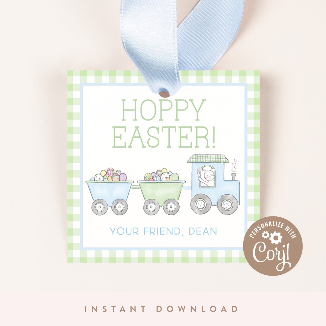 Easter Treat Tags | Bunny Train, Easter Favor Tags | Treat Tags/favor ...