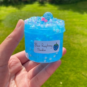 Blue Raspberry Slushie - Clear Crunchy Slime - Etsy