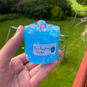 Blue Raspberry Slushie - Clear Crunchy Slime - Etsy
