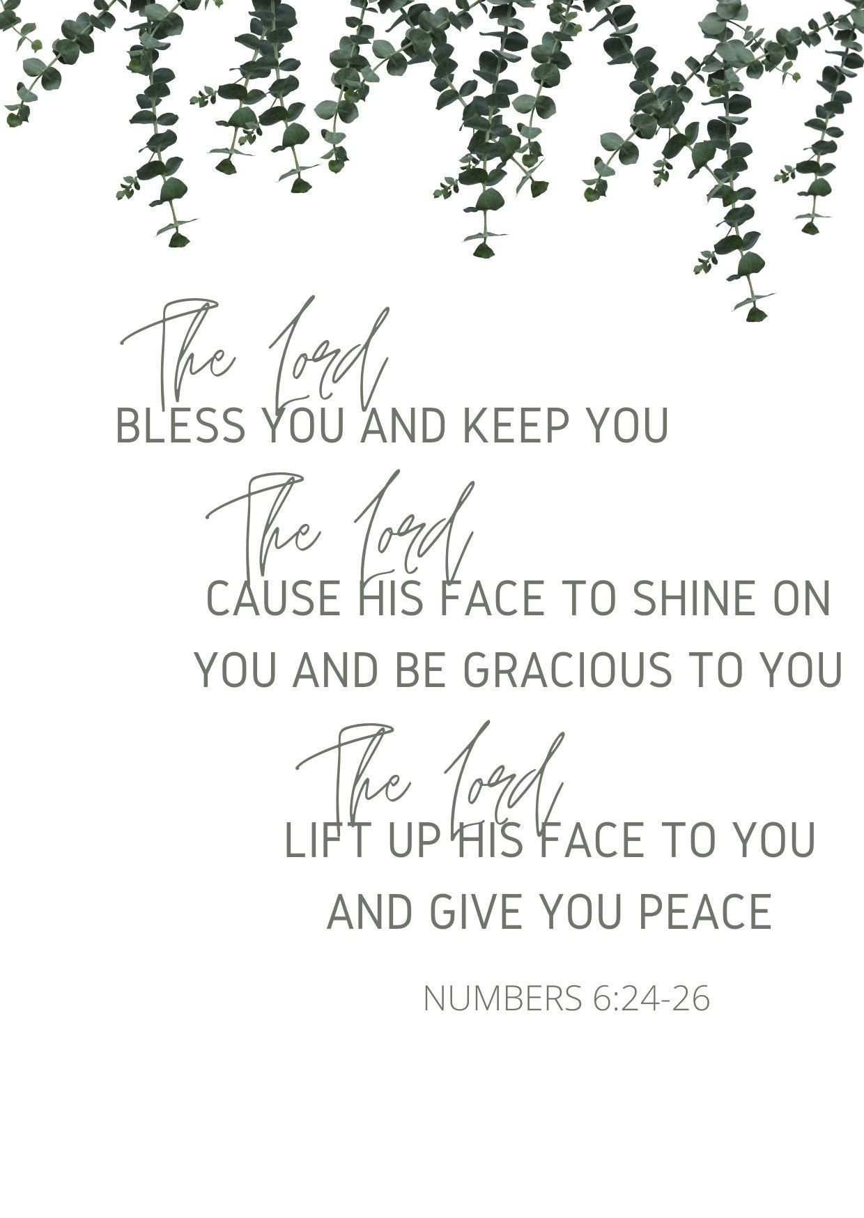 Numbers 6:24-26 Printable - Etsy