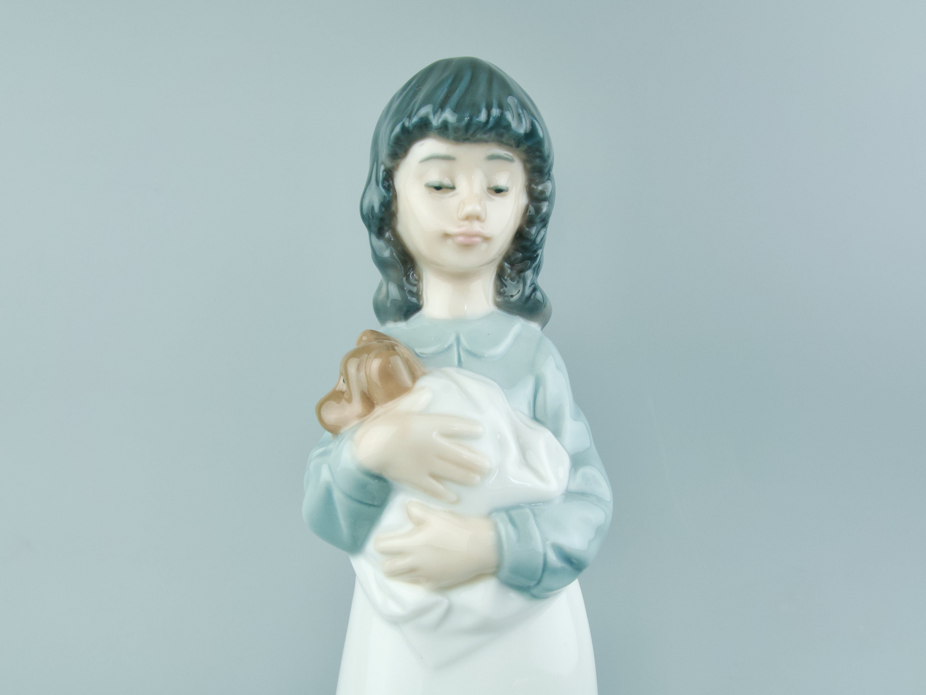 GIRL With DOG Figurine Lladro NAO Girl Holding Puppy - Etsy