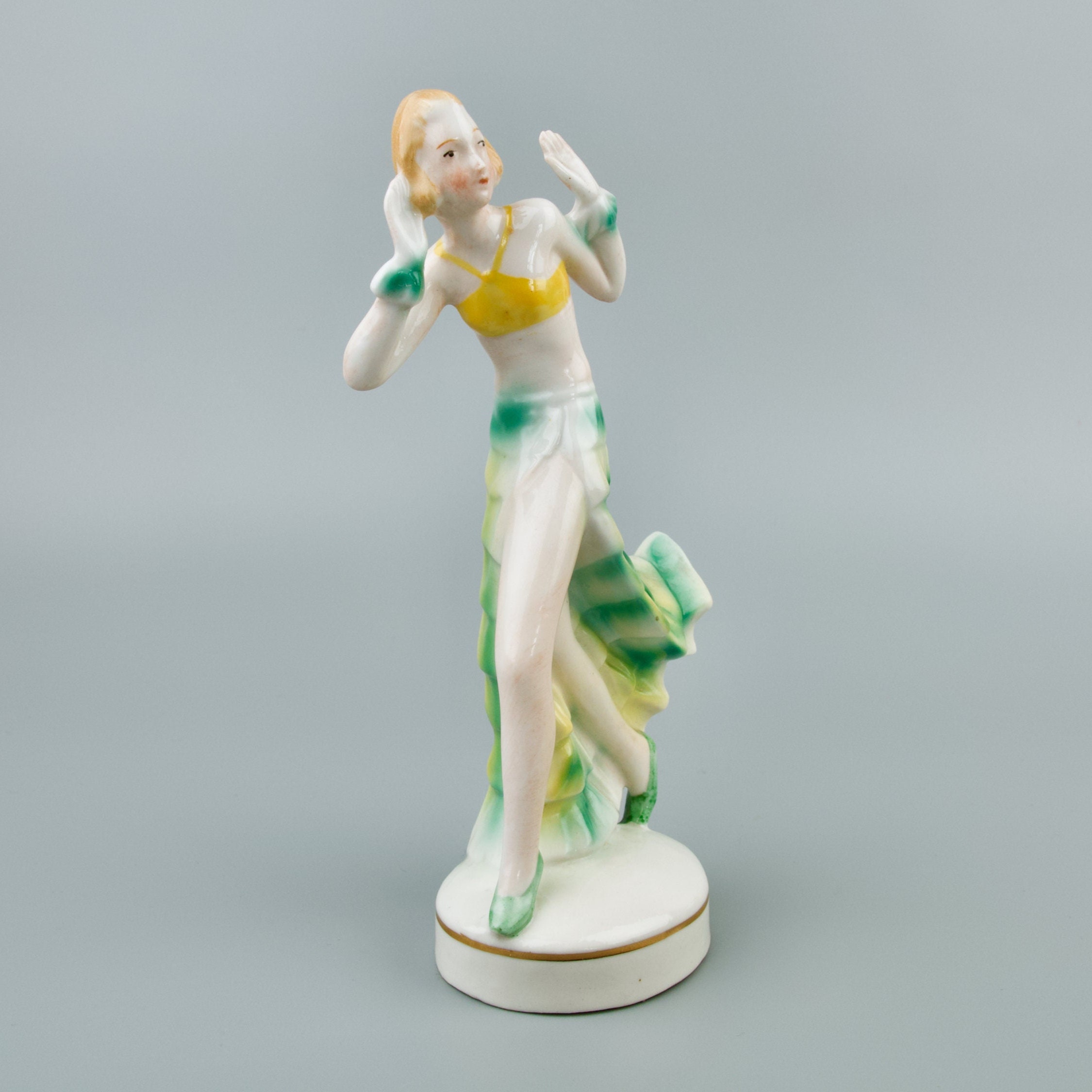 Art Deco Dancing Lady Figure 1920's Charleston Dancer Flapper Girl ...