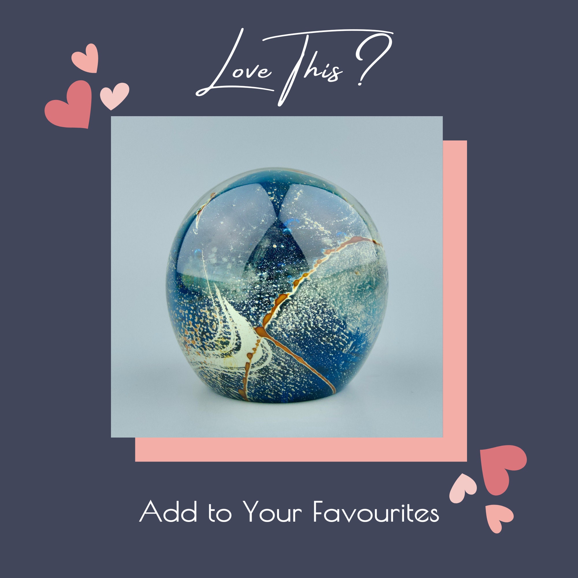 Small Mdina Glass Paperweight Sea and Sand Blue Summer Pattern 1970s ...