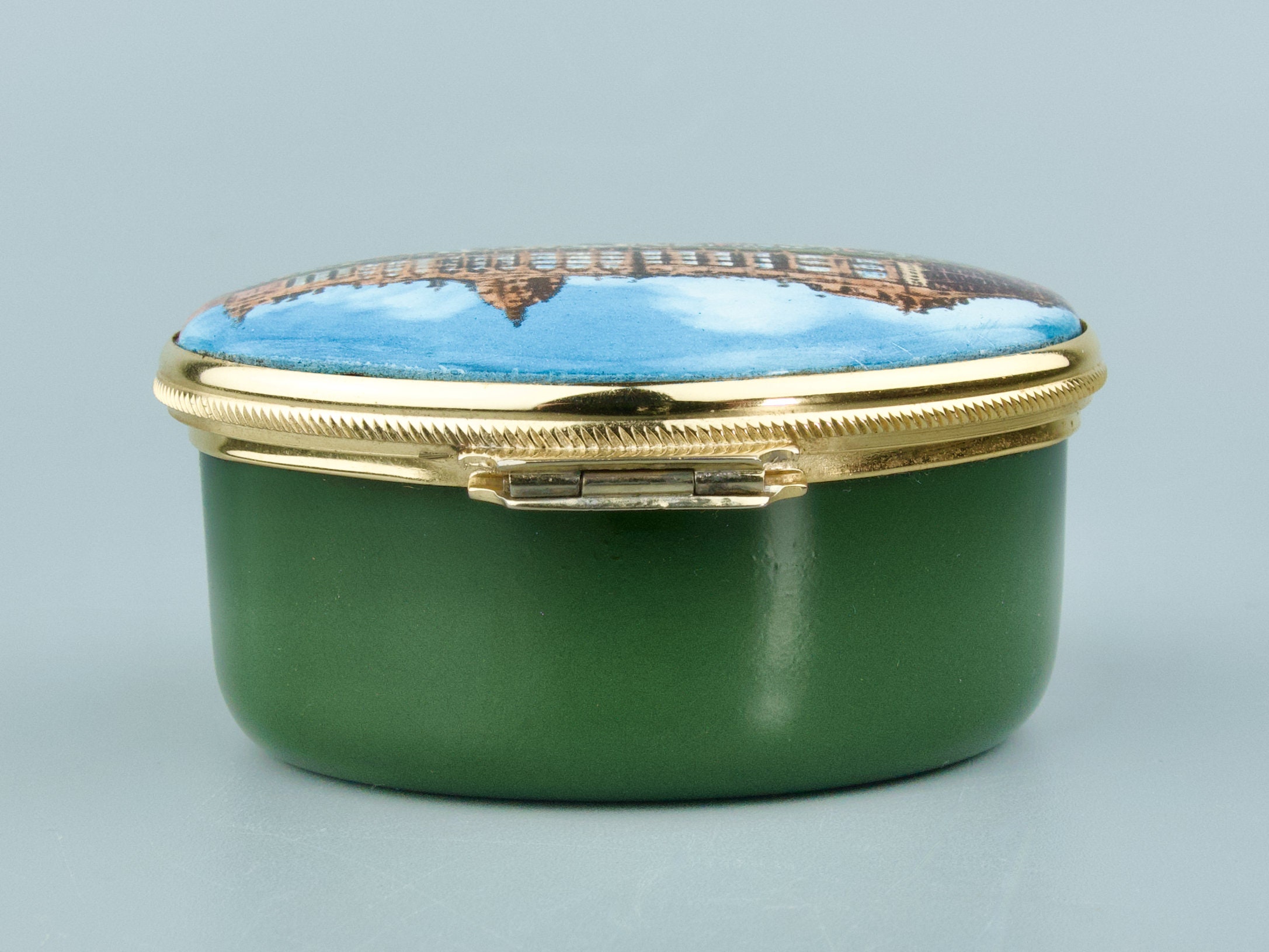 ENAMEL TRINKET BOX Vintage Harrods Oval Trinket Box House of Ashley ...