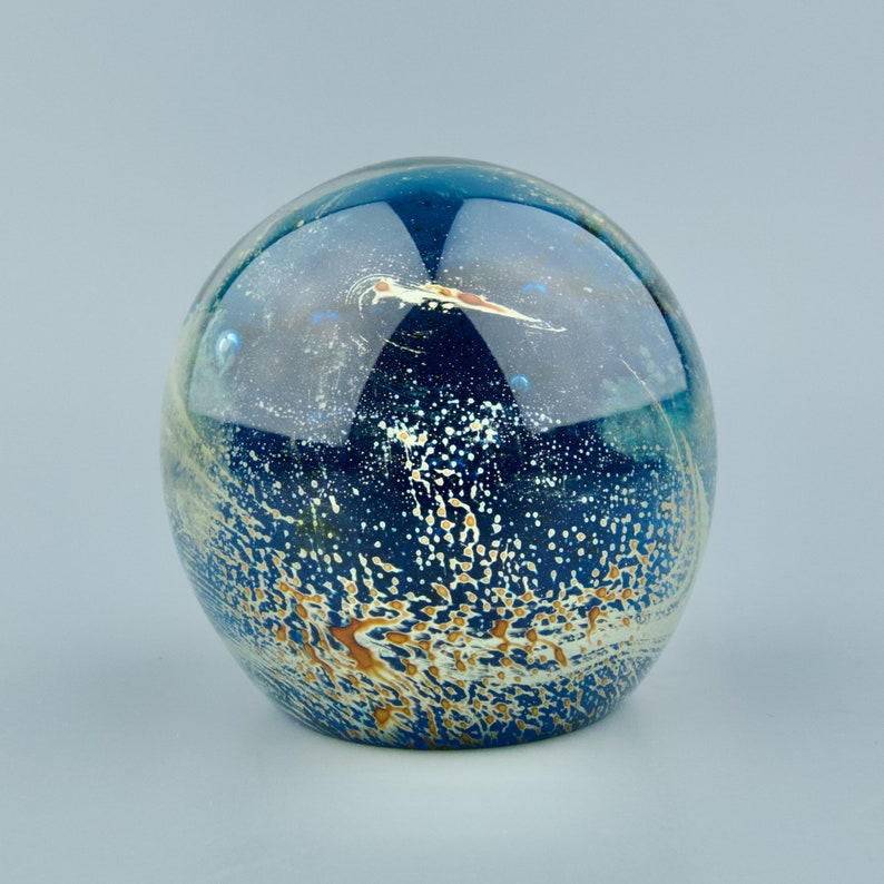 Small Mdina Glass Paperweight Sea and Sand Blue Summer Pattern 1970s ...