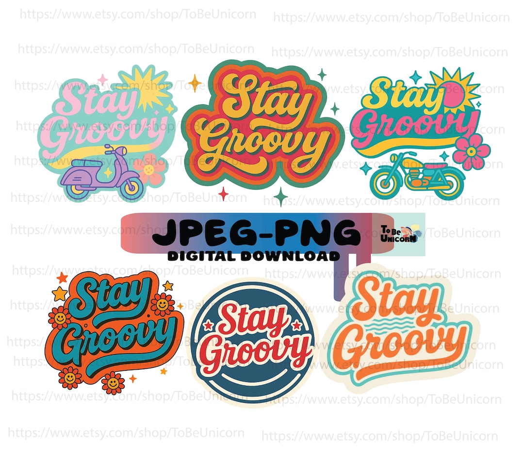 Retro Stay Groovy PNG Bundle | Stay Groovy Png | Groovy Birthday Party ...