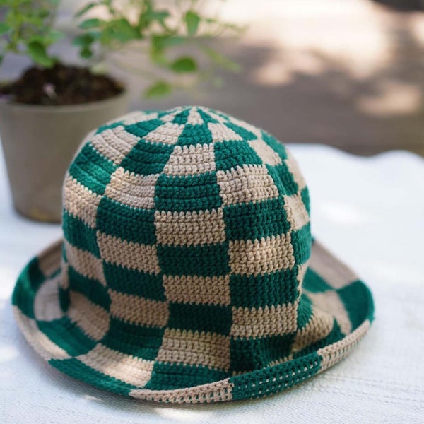 Checkered Hat - Etsy