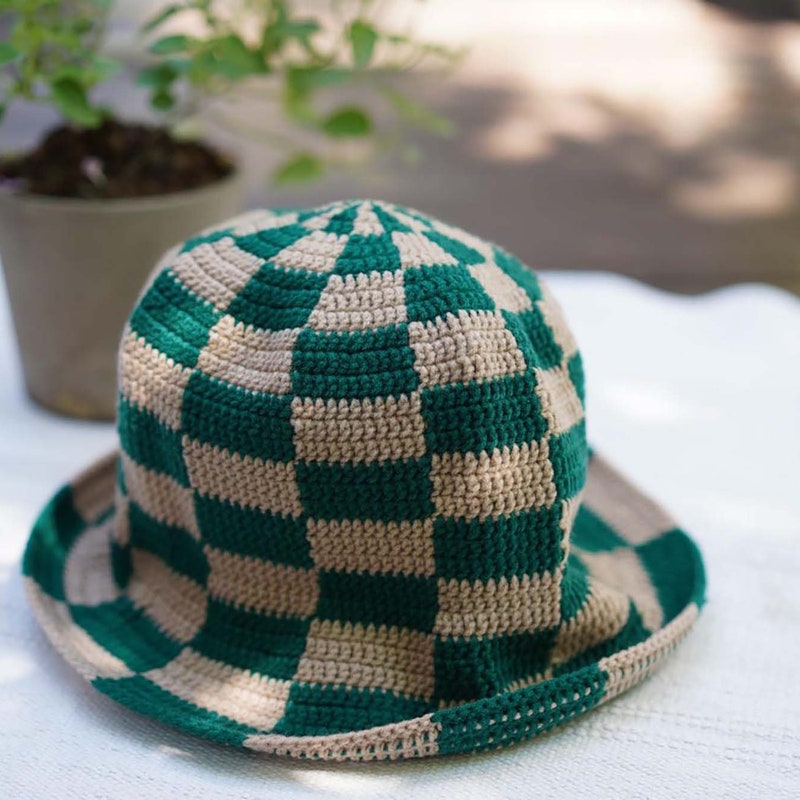 Checkered Hat - Etsy