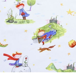 Little Prince Fabric by the Yard, Fox Cotton Half Yard Fabric, Baby ...