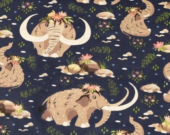 Wooly Mammoth Fabric Mammoths White Pattern by Juliabadeeva Wooly ...