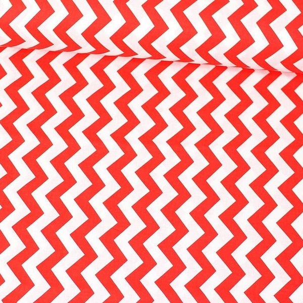 Red Chevron Fabric - Etsy