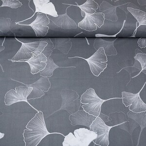Ginkgo Biloba Leaves Print Fabric by the Yard, Gingko Leaves Cotton ...