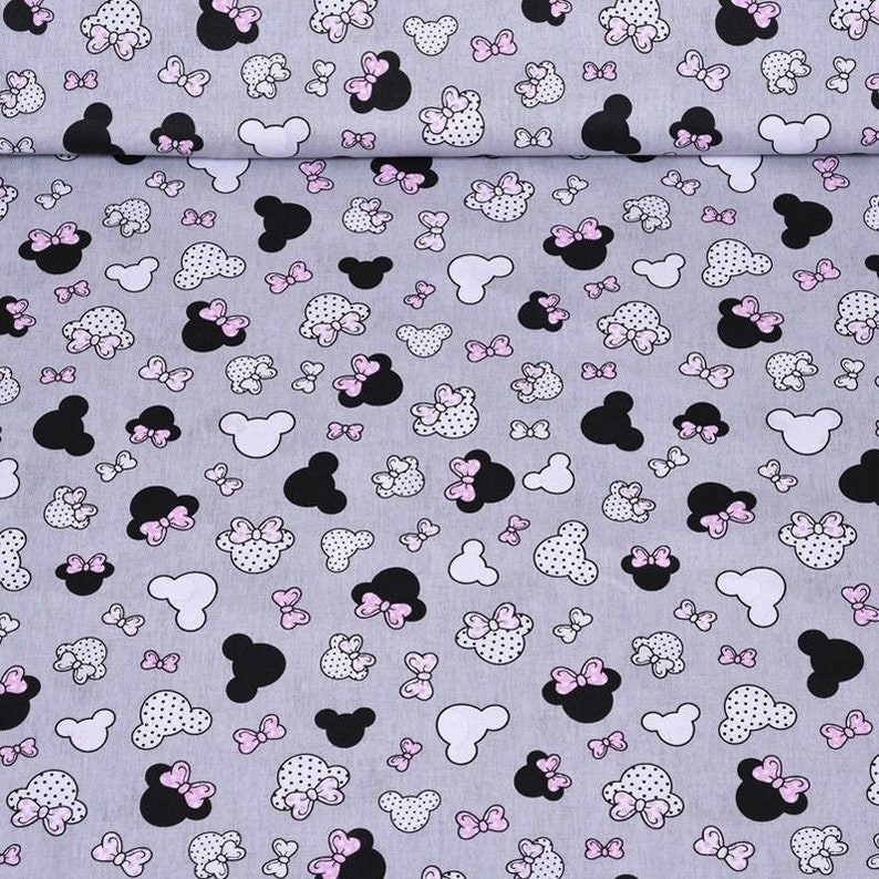 Minnie Mouse Fabric by the Yard Disney Mickey Mouse 100% - Etsy