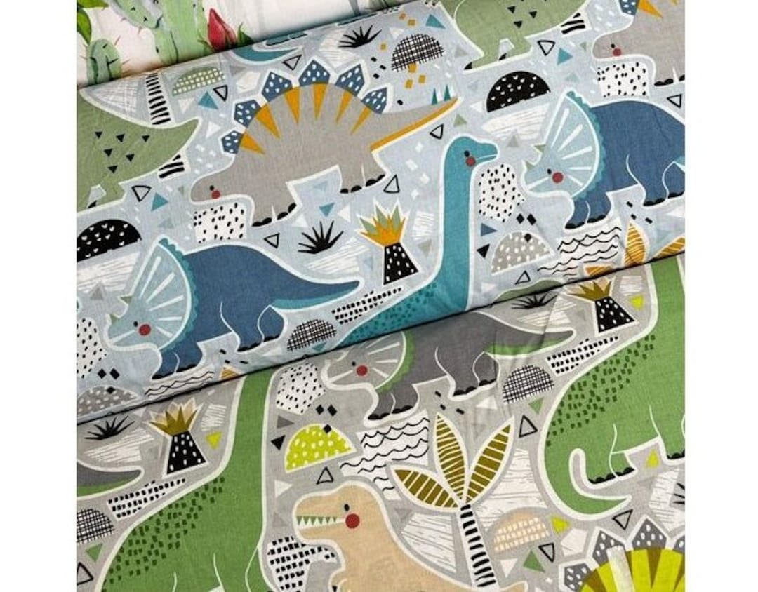 Baby Dinosaurs Fabric by the Yard, Dinosaur Print on Cotton, Kids ...