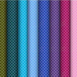 Navy Blue Mermaid Scales Pattern Fabric by the Yard Fish - Etsy