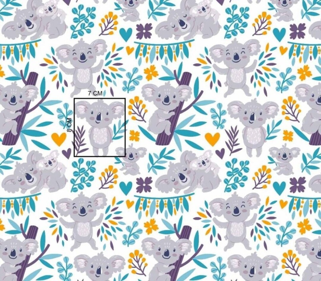 Koala Fabric by the Yard Koala Bear Printed Cotton Quilting - Etsy