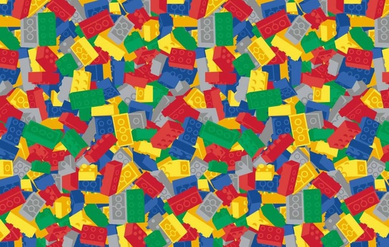 Building Blocks Fabric by the Yard Construction Toy Bricks - Etsy