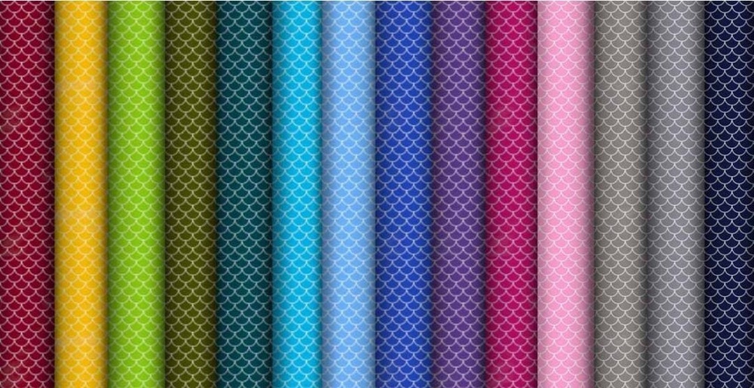 Mermaid Scales Pattern Fabric by the Yard, Fish Scales Pattern ...
