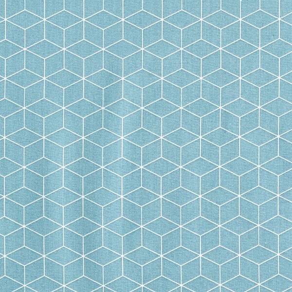 Hexagon fabric by the yard geometric Cube print turquoise | Etsy