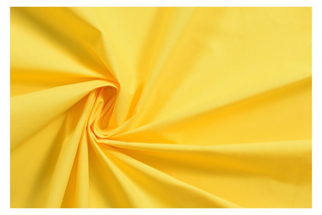 Yellow Cotton, Solid Yellow Fabric by the Yard, Solid Color Fabric ...
