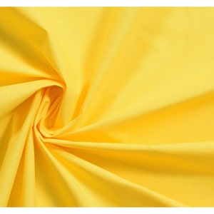 Yellow Cotton, Solid Yellow Fabric by the Yard, Solid Color Fabric ...