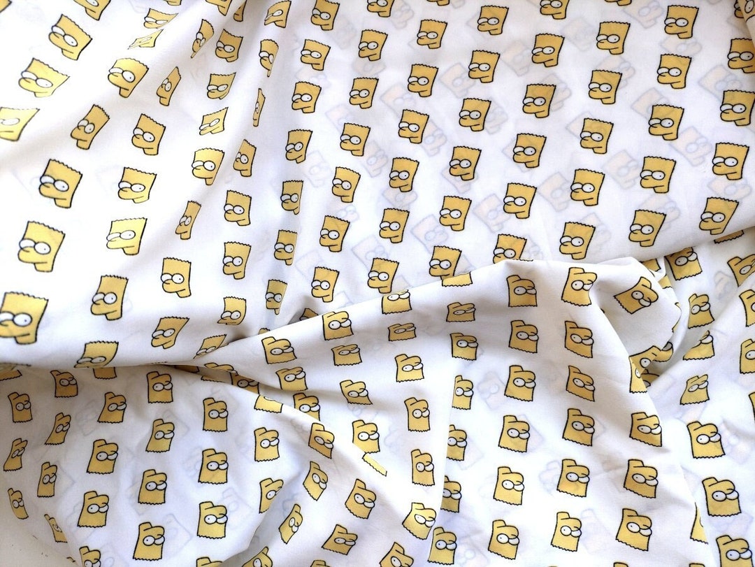 The Simpsons Fabric by the Yard Bart Simpson Print on Cotton - Etsy