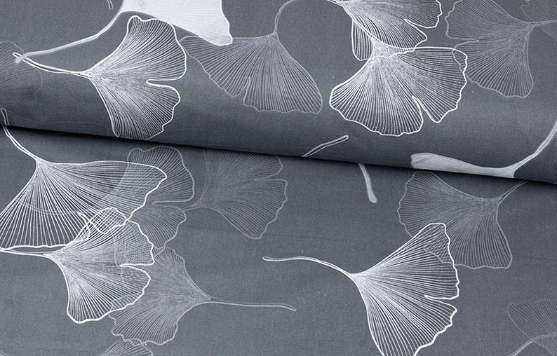 Ginkgo Biloba Leaves Print Fabric by the Yard Gingko Leaves - Etsy