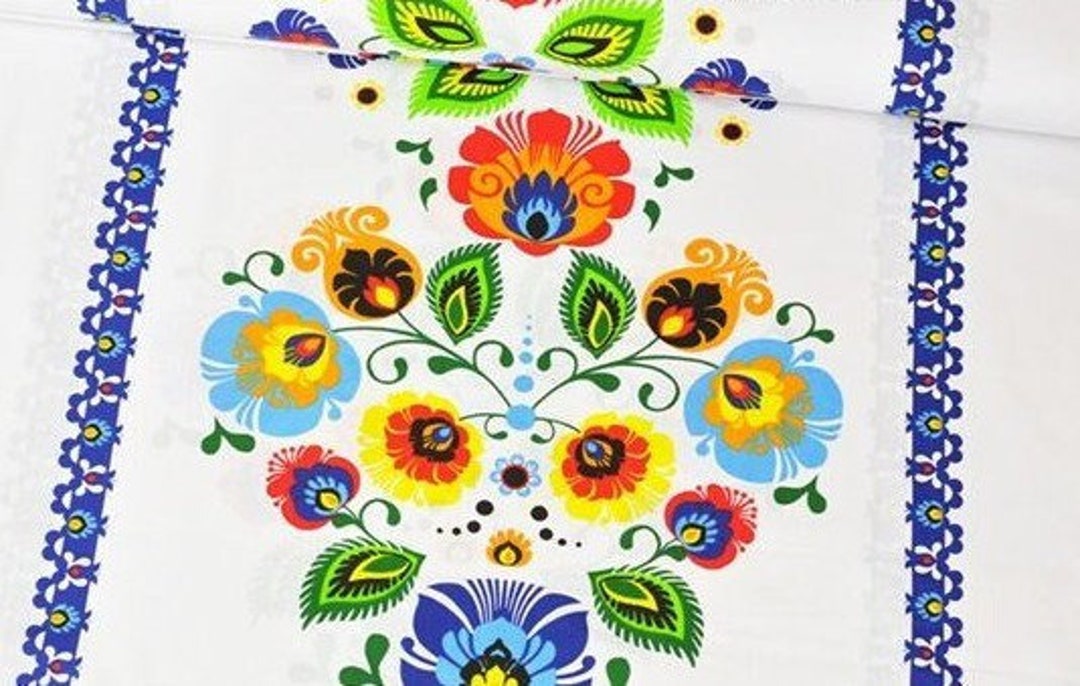 Polish Folklore Fabric by the Yard Made in Poland Folk Art - Etsy