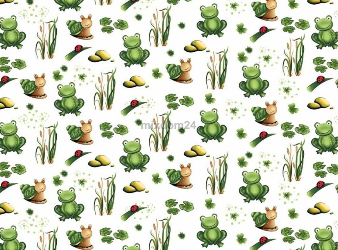 Frogs Fabric 100% Cotton by the Yard, Frogs Print for Kids Crafts and ...