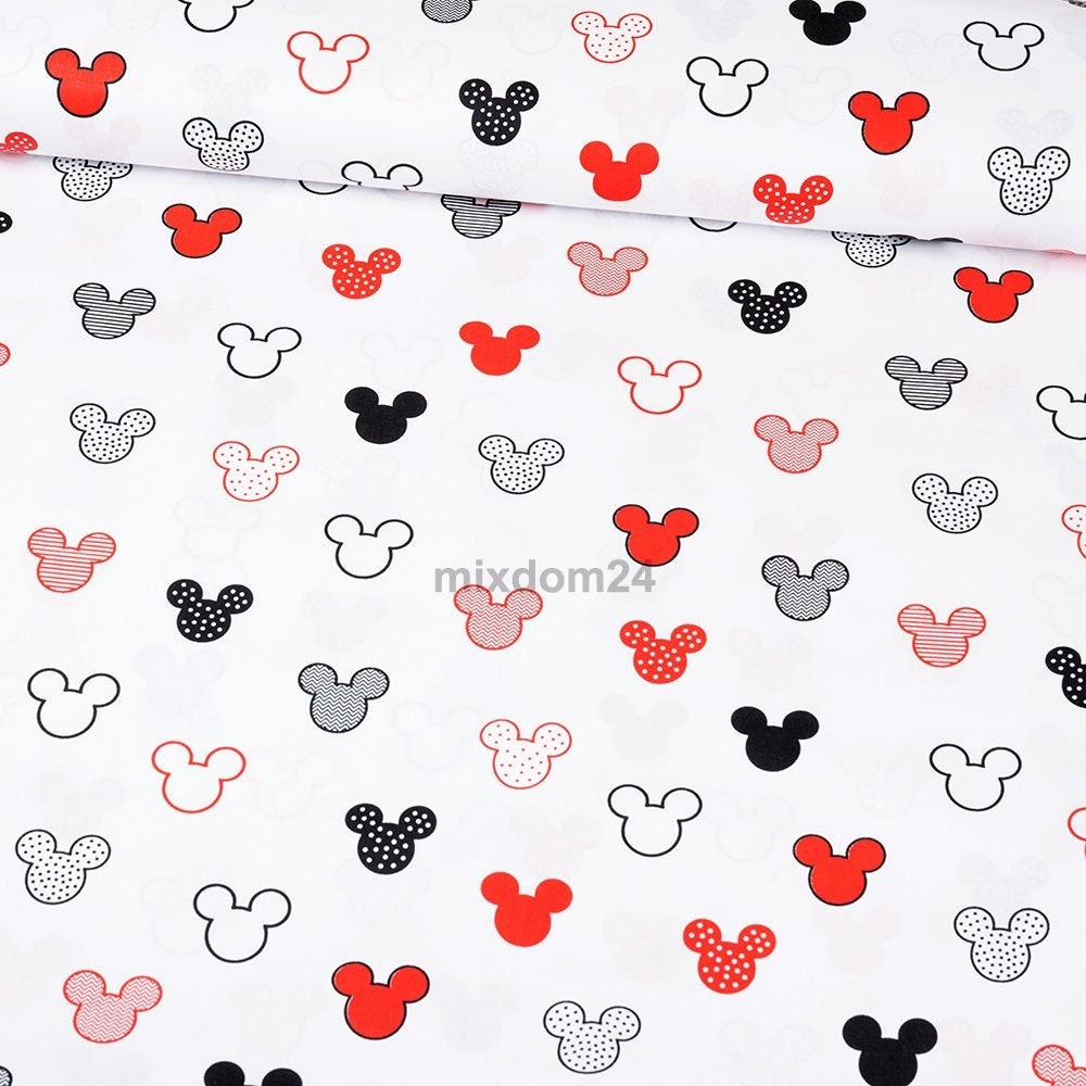 Disney Fabric by the Yard Mickey Mouse Cotton Kids Fabric - Etsy