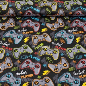 Gamer Cotton Fabric, Gaming Controllers Fabric, Boys Fabric, Gamepad ...