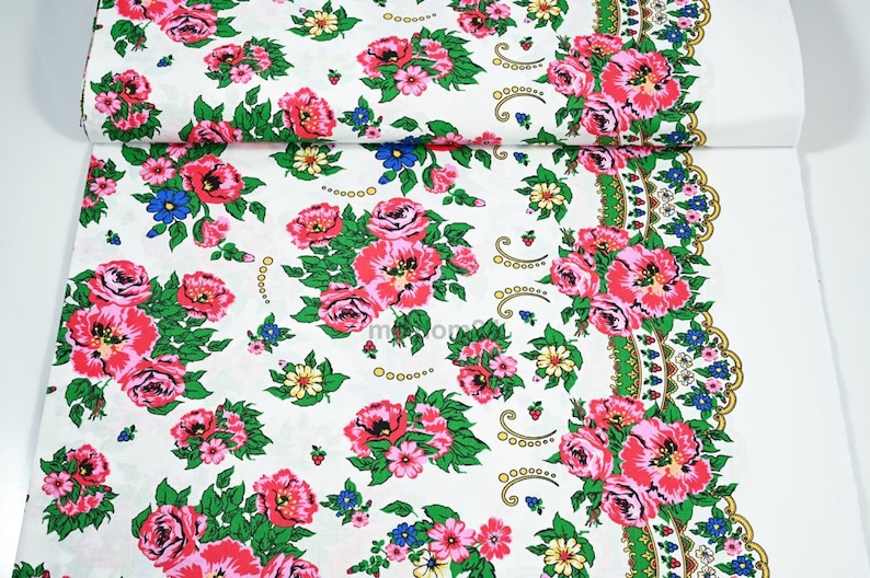 Slavic Fabric by the Yard Polish Ethnic Cotton Made in - Etsy