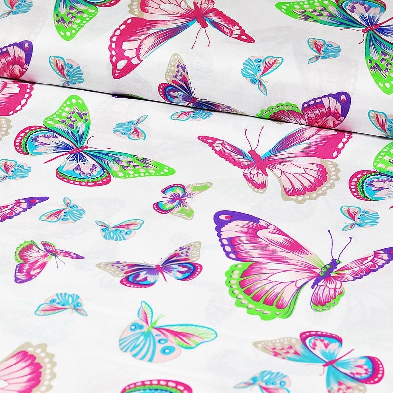 Butterflies Cotton Quilt Fabric by the Yard Fabric With - Etsy UK