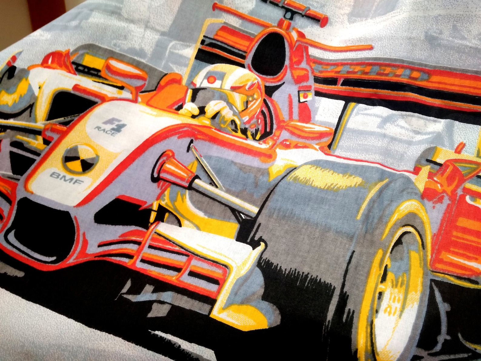 Formula 1 Fabric by the Yard, Grand Prix Racing Cars, F1 Cotton ...