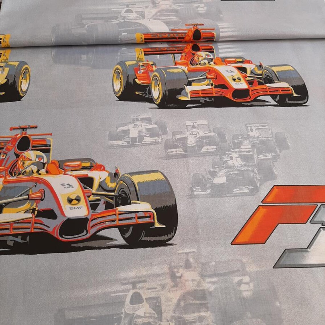Formula 1 Fabric by the Yard Grand Prix Racing Cars F1 - Etsy