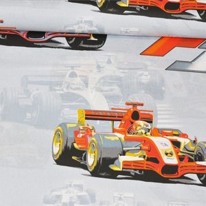 Formula 1 Fabric by the Yard, Grand Prix Racing Cars, F1 Cotton ...