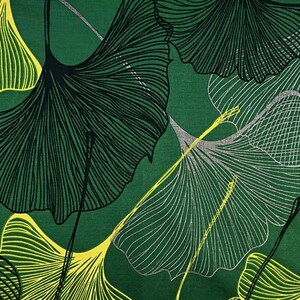 Ginkgo Biloba Leaves Print Fabric by the Yard, Gingko Leaves Cotton ...