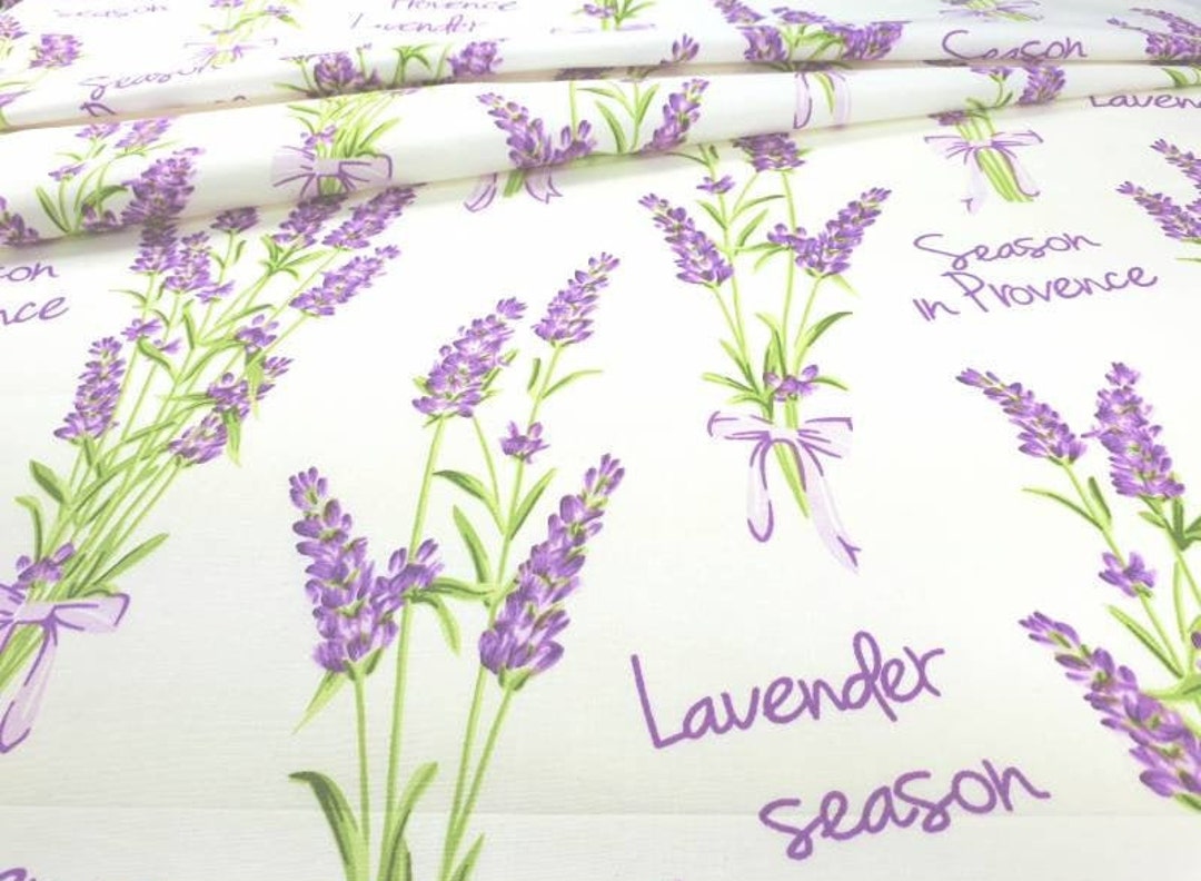 Lavender Cotton Fabric by the Yard Floral Printed Fabric - Etsy