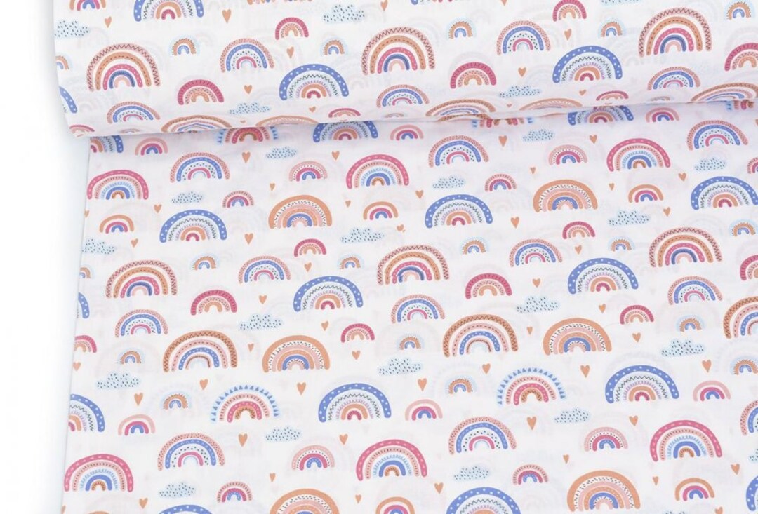 Cotton Pastel Rainbow Fabric by the Yard - Etsy