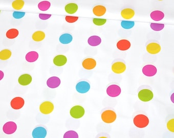 Rainbow Polka Dots Repeat Simple Fabric Mid Century Polka Dots Large by ...