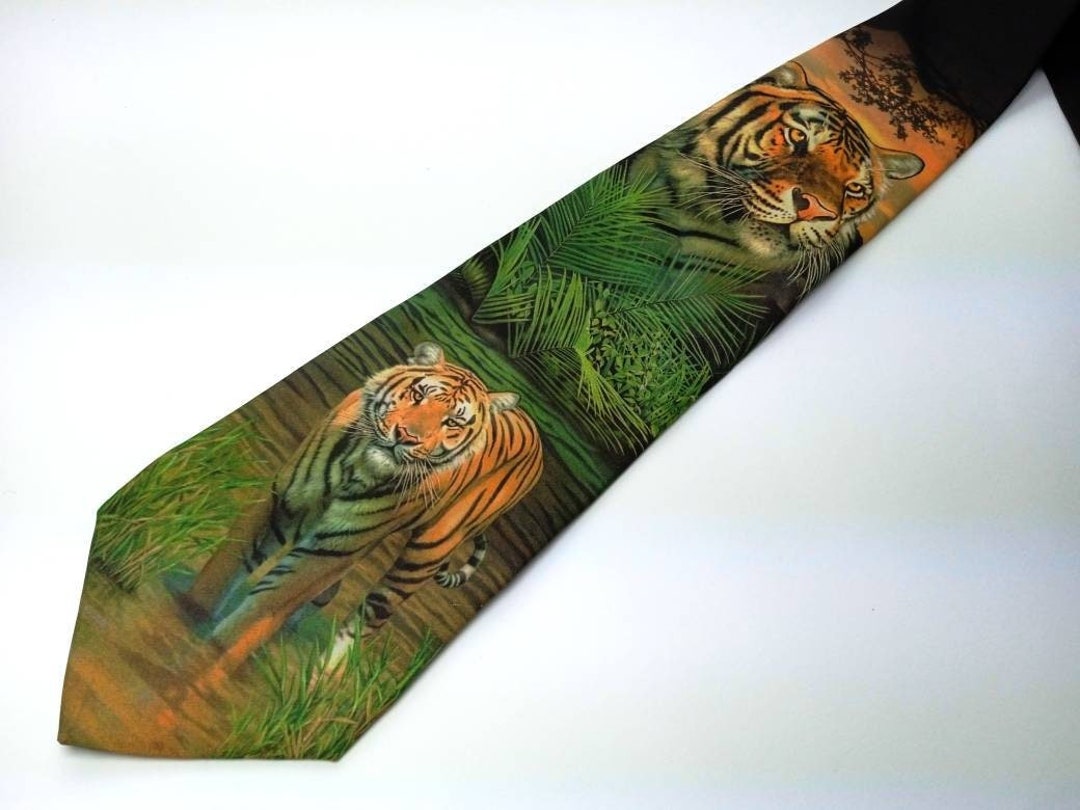Corbata de tigre, corbata animal print, 1999 made in usa, ropa vintage ...