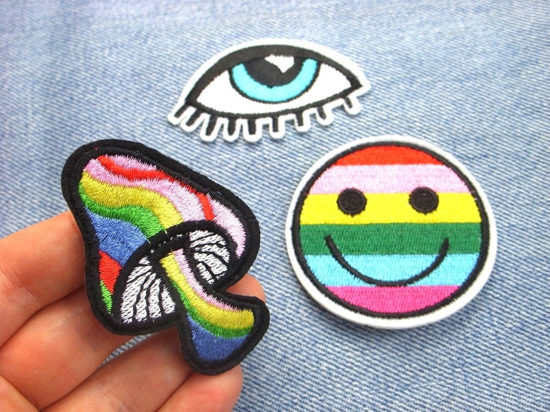 Psychedelic Patches Set, Mushroom Eye Smile Lsd Surreal Trippy - Etsy