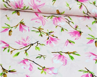 Watercolor Magnolia Floral Fabric Magnolia Pattern by Peace_shop ...