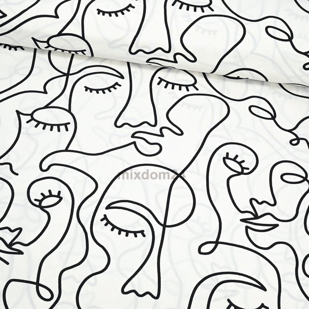 Picasso Fabric by the Yard Cubism Surrealism Modern Art Print - Etsy