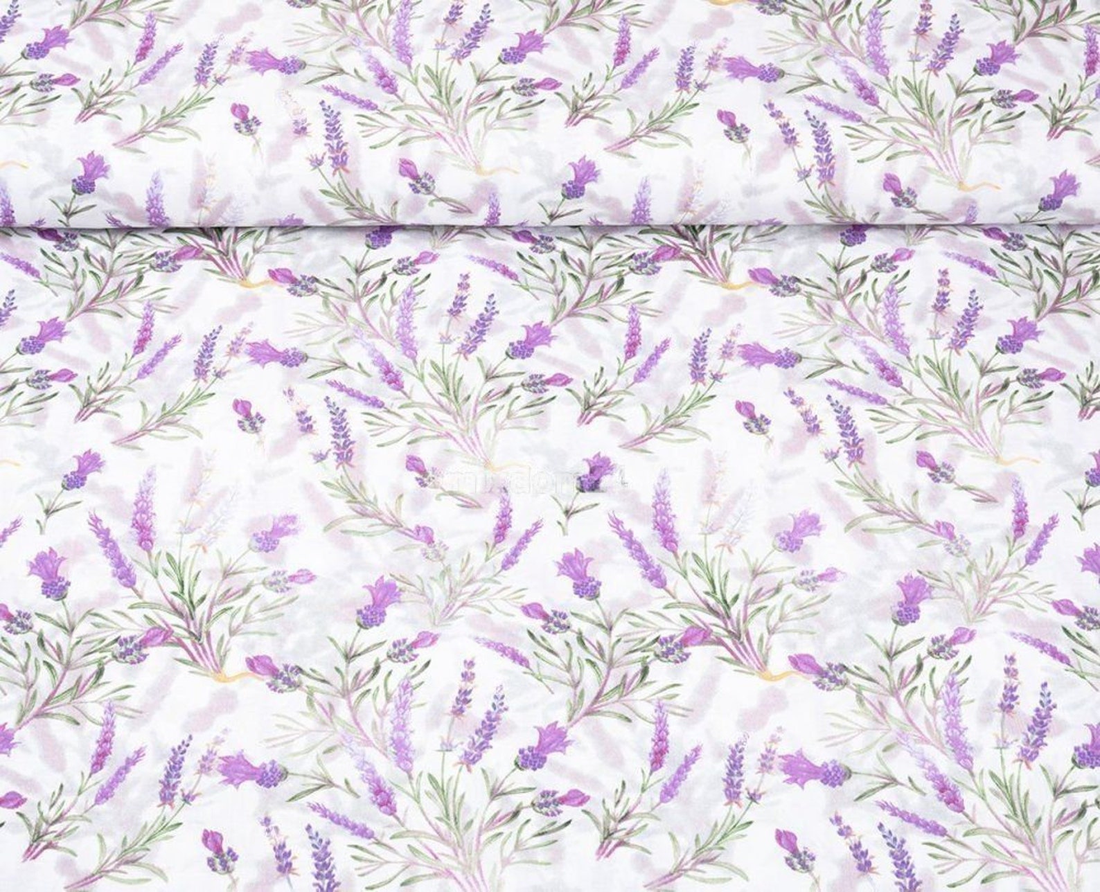 Lavender Print on Cotton Fabric by the Yard Floral Print - Etsy